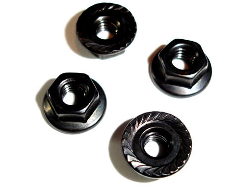 Black Aluminium 4mm Serrated Wheel Nuts (4) - Inside Line Models