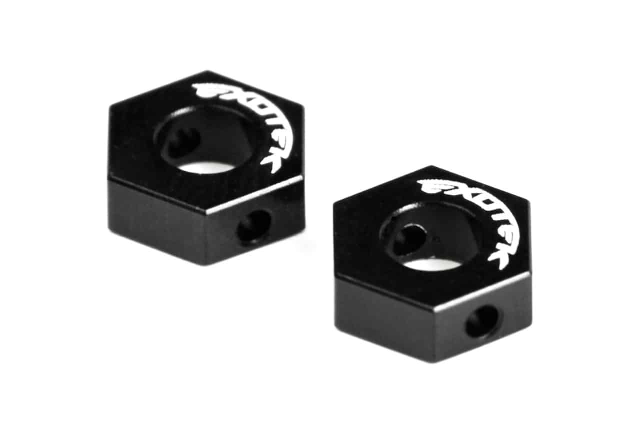 Black aluminium front wheel hexs - pr (Associated B44.2) - Inside Line ...